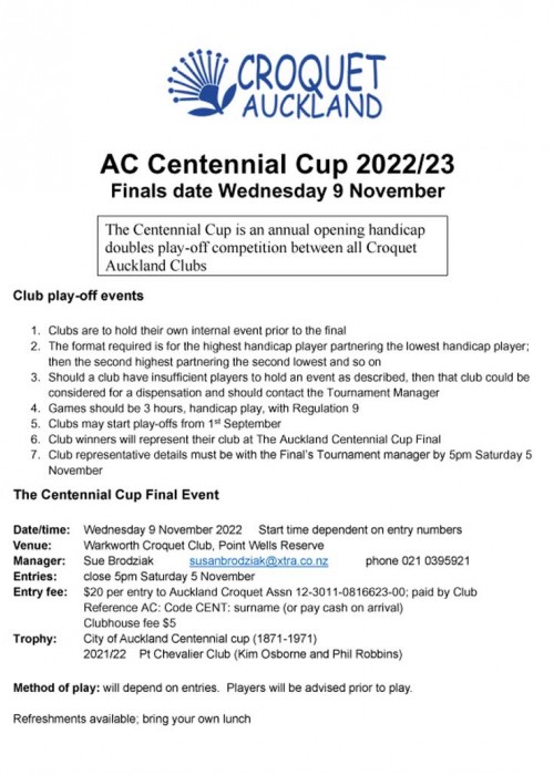 Tournament Flyers - gallery - Croquet Auckland