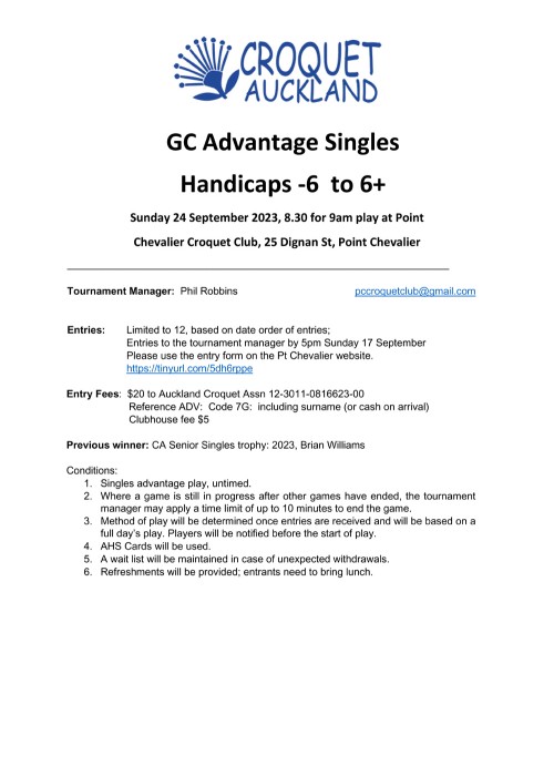 Tournament Flyers - gallery - Croquet Auckland