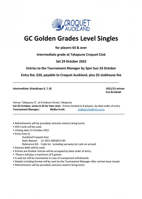 Tournament Flyers - gallery - Croquet Auckland