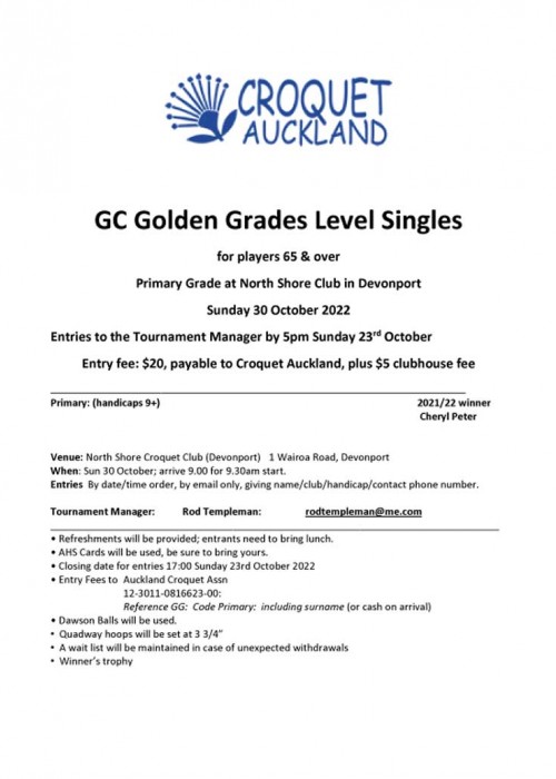 Tournament Flyers - gallery - Croquet Auckland