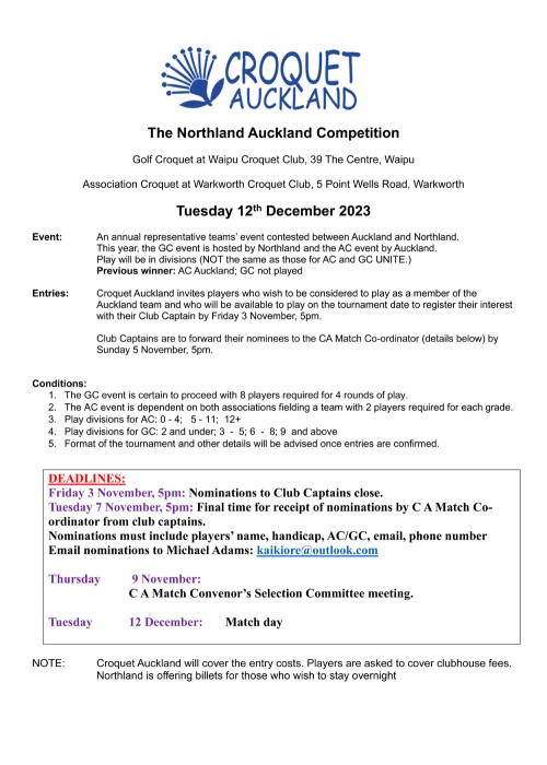 Tournament Flyers - gallery - Croquet Auckland